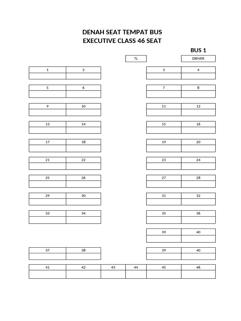 Denah Seat Tempat Duduk Study Tour | PDF