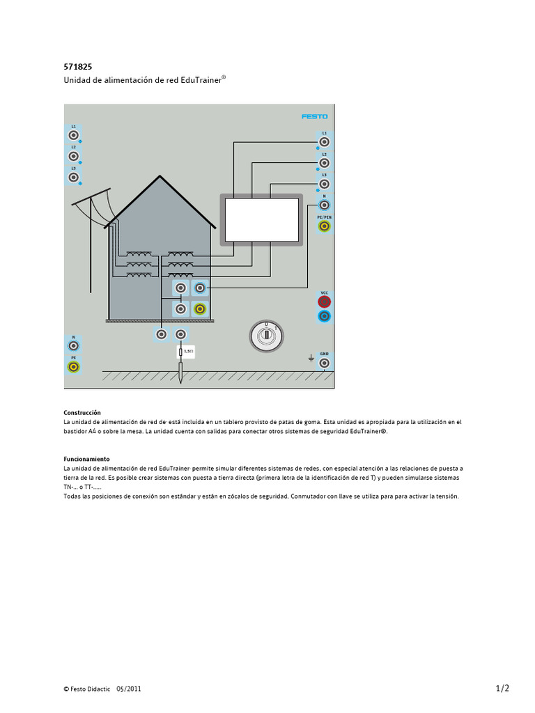 Unidad de Alimentación de Red Edutrainer | PDF | Ingenieria Eléctrica ...