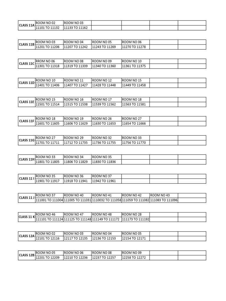 Seating-2024-2025 11TH 12TH-1 | PDF