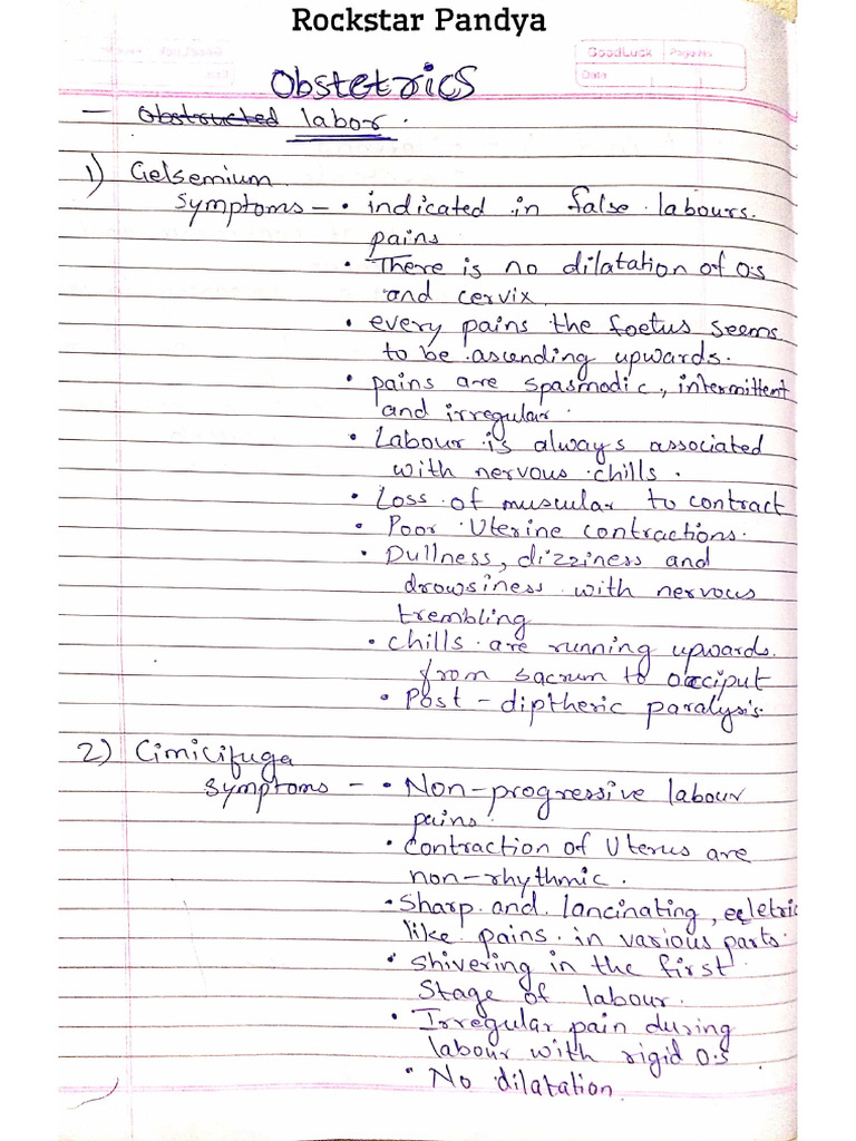 Obstetrics - Theraps Notes | PDF