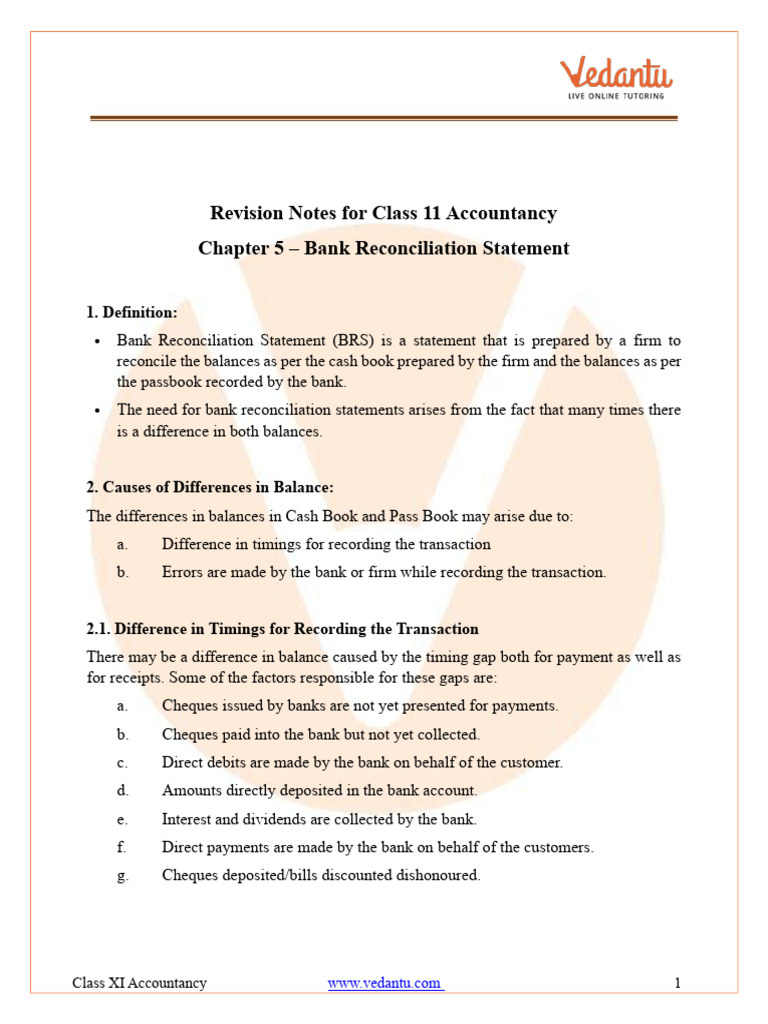 Cbse Class 11 Accountancy Notes Chapter 5 | PDF | Banks | Cheque