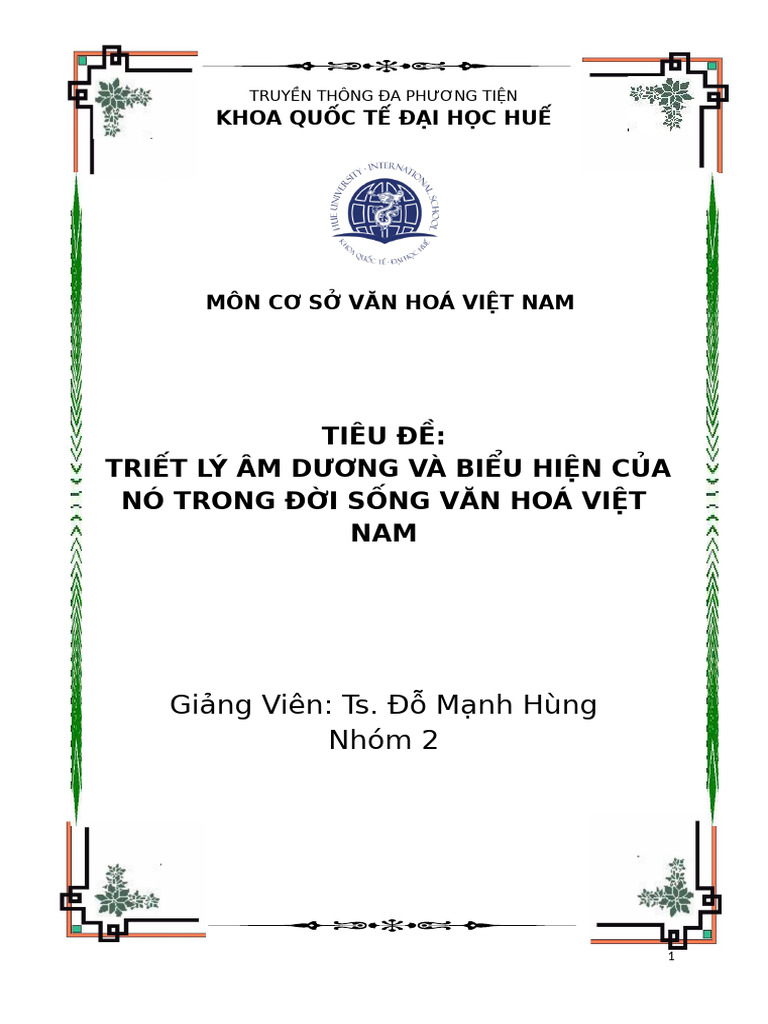 Bài Thuyết Trình Nhóm 2-CSVH | PDF