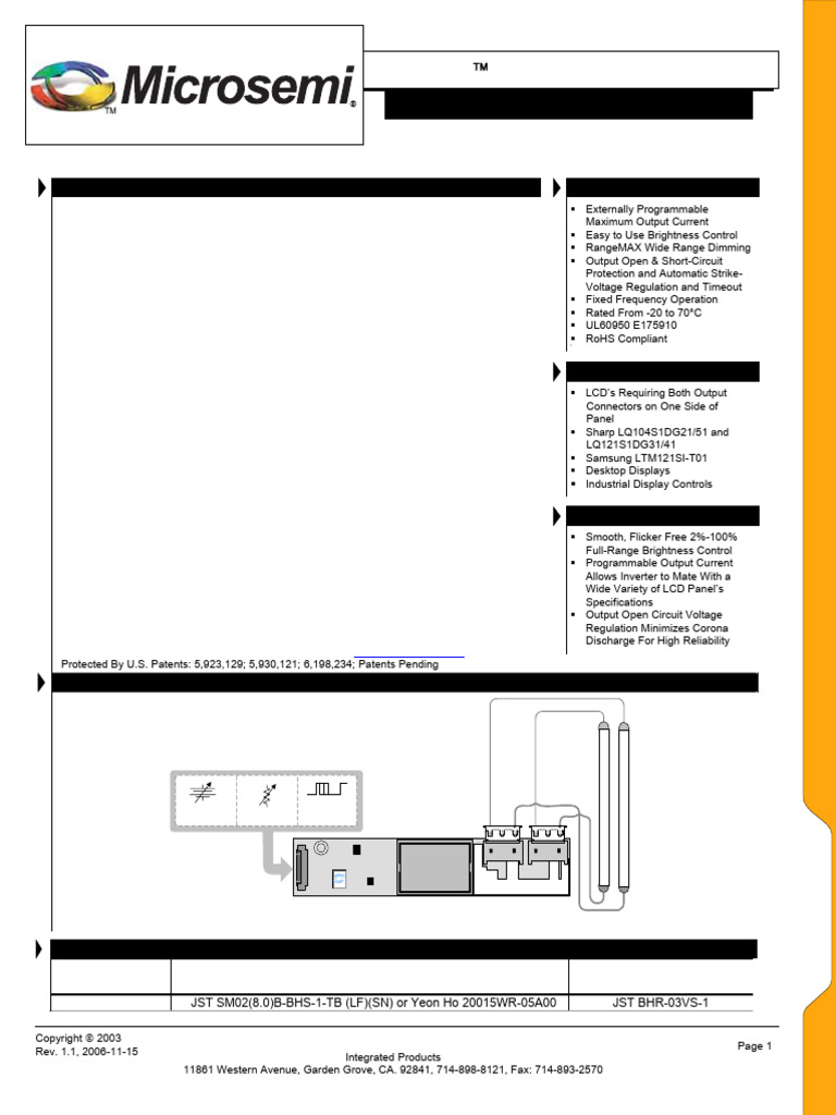 Backlight CCFLProgrammable Inverter Module | PDF | Power Inverter ...