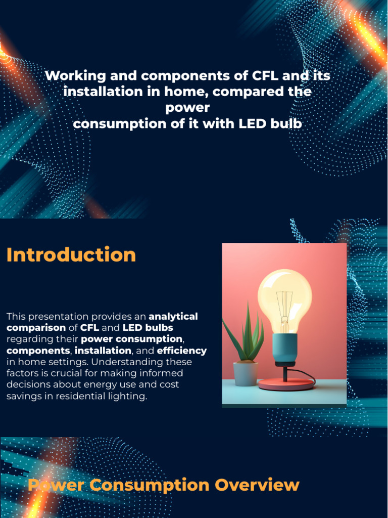 Slidesgo An Analytical Comparison of CFL and Led Bulb Power Consumption ...