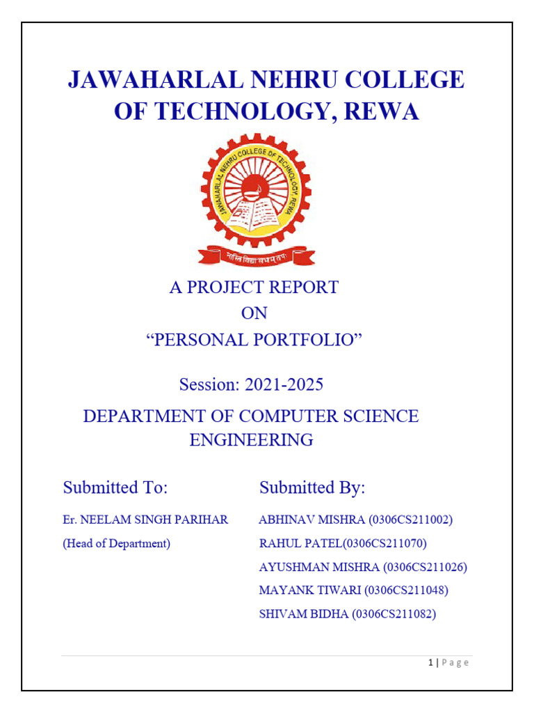 Jawaharlal Nehru College of Technology, Rewa | PDF | Html | Html Element