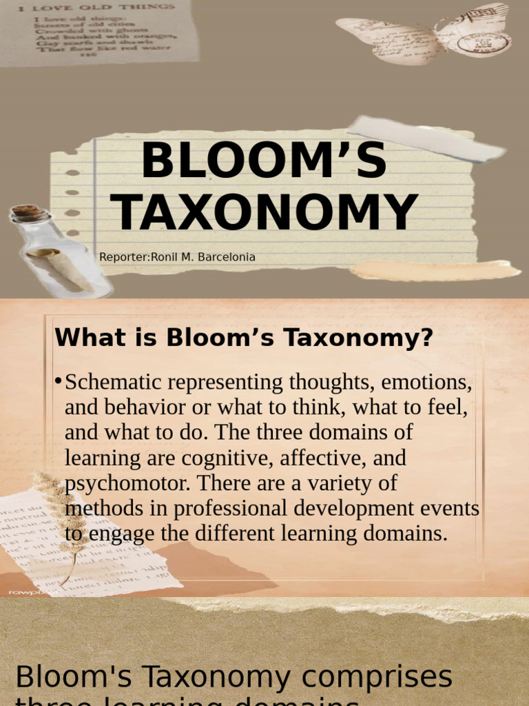 Bloom's Taxonomy Learning Domains | PDF