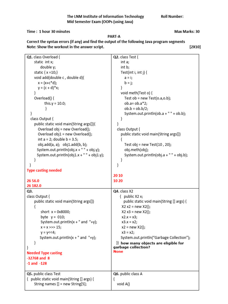 Type Casting Needed 26 56.0 26 182.0 20 10 10 20: How Many Objects Are Eligible For Garbage ...