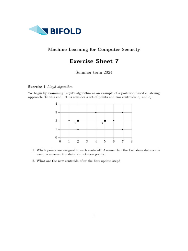 mlsec-solution-exercise-sheet-7 | PDF | Cluster Analysis | Data Mining mlsec-solution-exercise-sheet-7 | PDF | Cluster Analysis | Data Mining