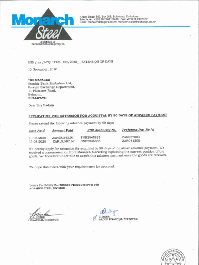 Letter of Extension | PDF