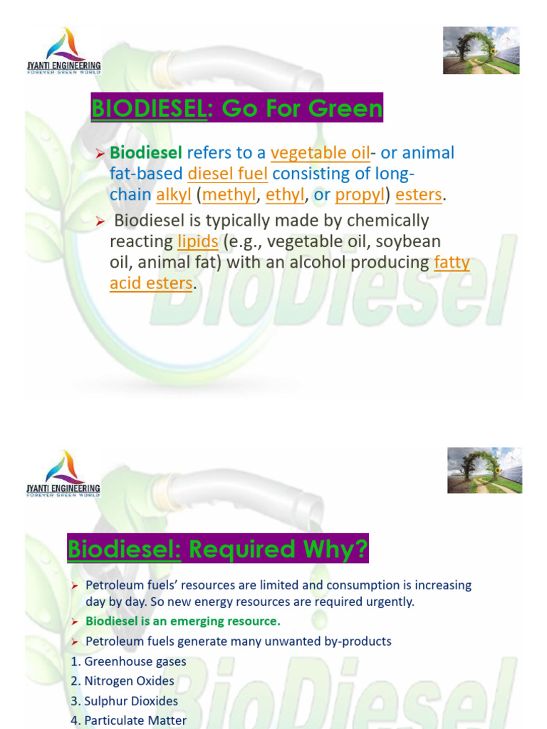 Introduction Of Biodiesel | PDF | Biodiesel | Diesel Fuel