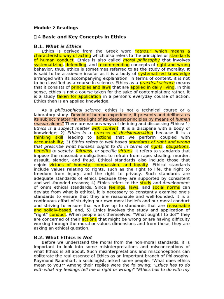 Module 2 - Annotated | PDF | Morality | Intention