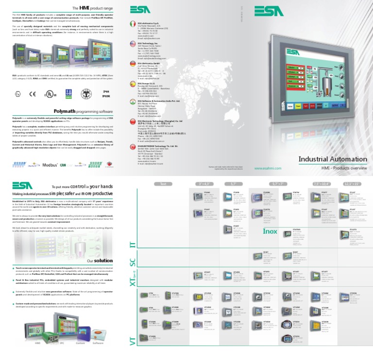 Esa Flyer Hmi 2012 en | PDF | User Interface | Automation