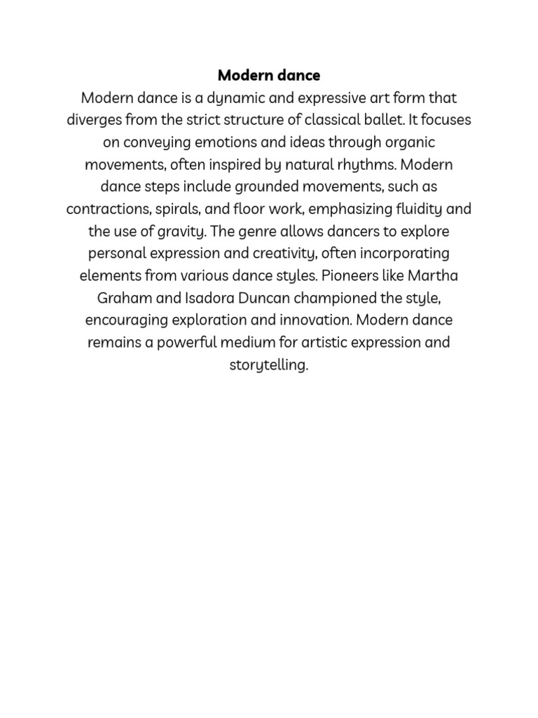 Modern Dance | PDF