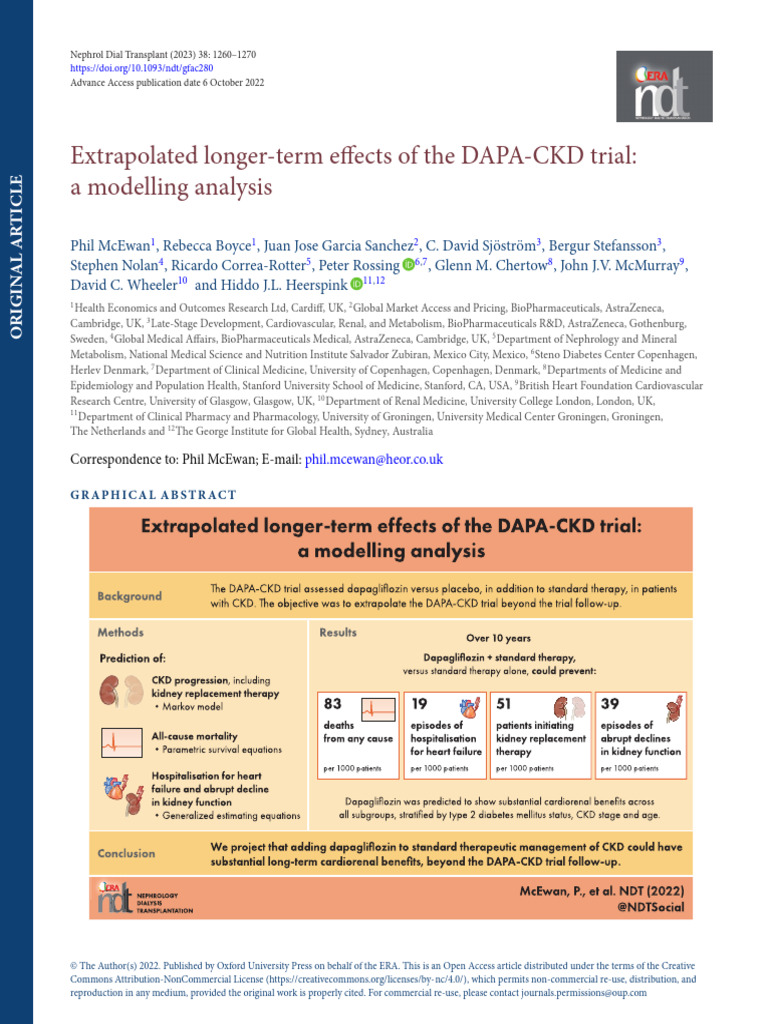 Long-term Benefits of DAPA-CKD Trial | PDF | Chronic Kidney Disease ...