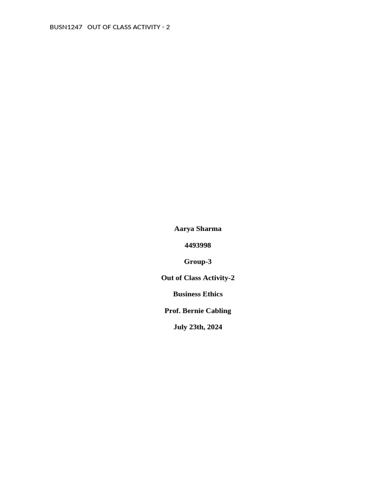 Out of Class Activity 2 - Week 11 - 15-Aarya Sharma | PDF | Corporate ...