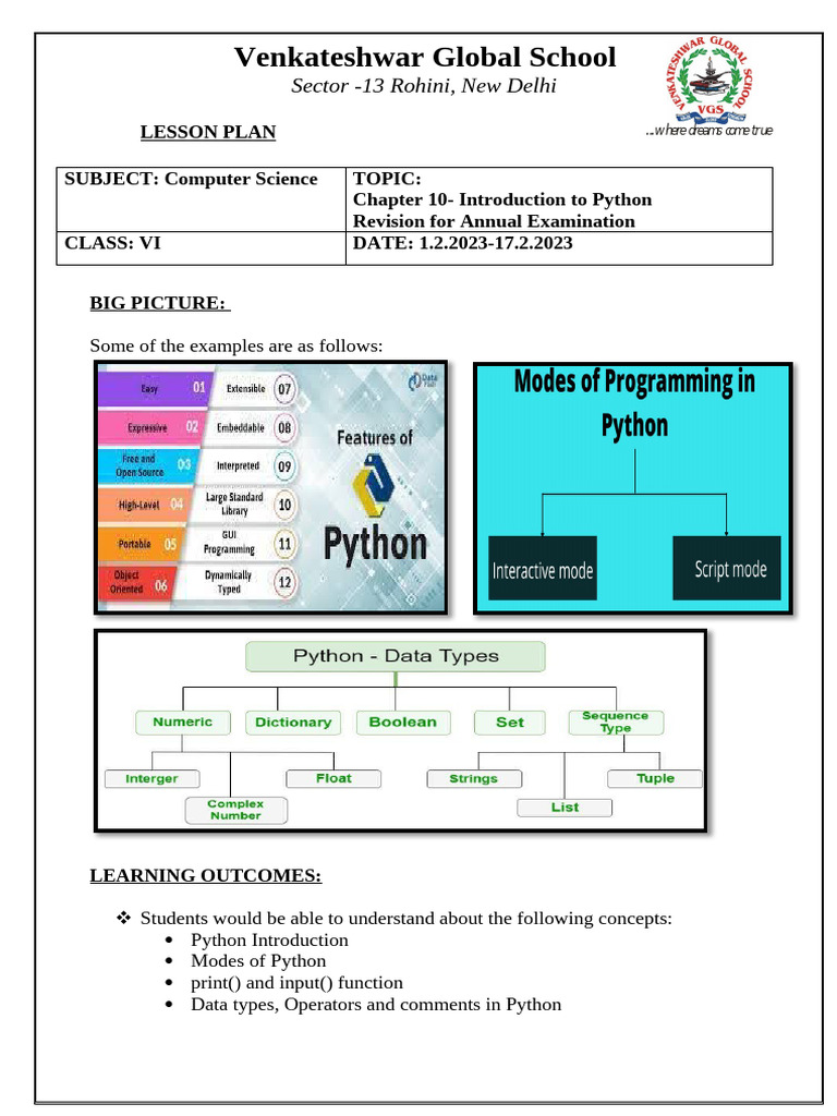 Class 6 Computer Lesson Plan (Feb 2023) | PDF | Artificial Intelligence ...