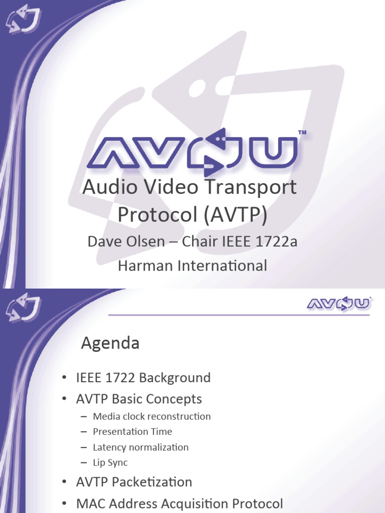 Overview of AVTP and IEEE 1722 Standards | PDF | Information And ...