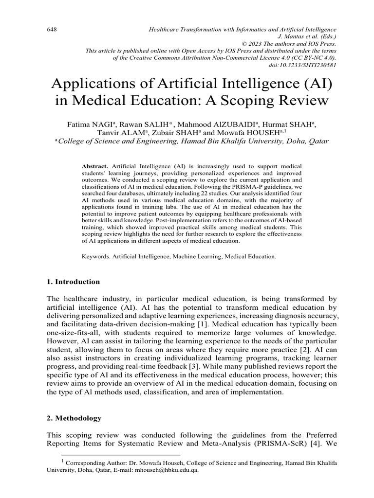 Applications of Artificial Intelligence AI in Medi | PDF | Intelligence ...