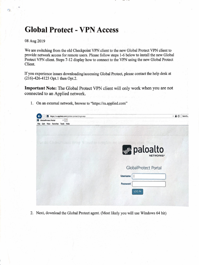 Global Protect Instructions | PDF