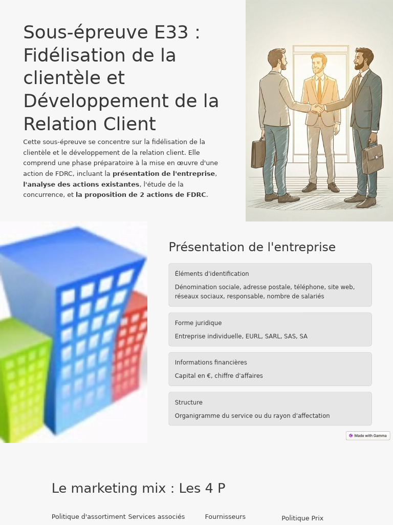 Sous Epreuve E33 Fidelisation de La Clientele Et Developpement de La Relation Client | PDF ...