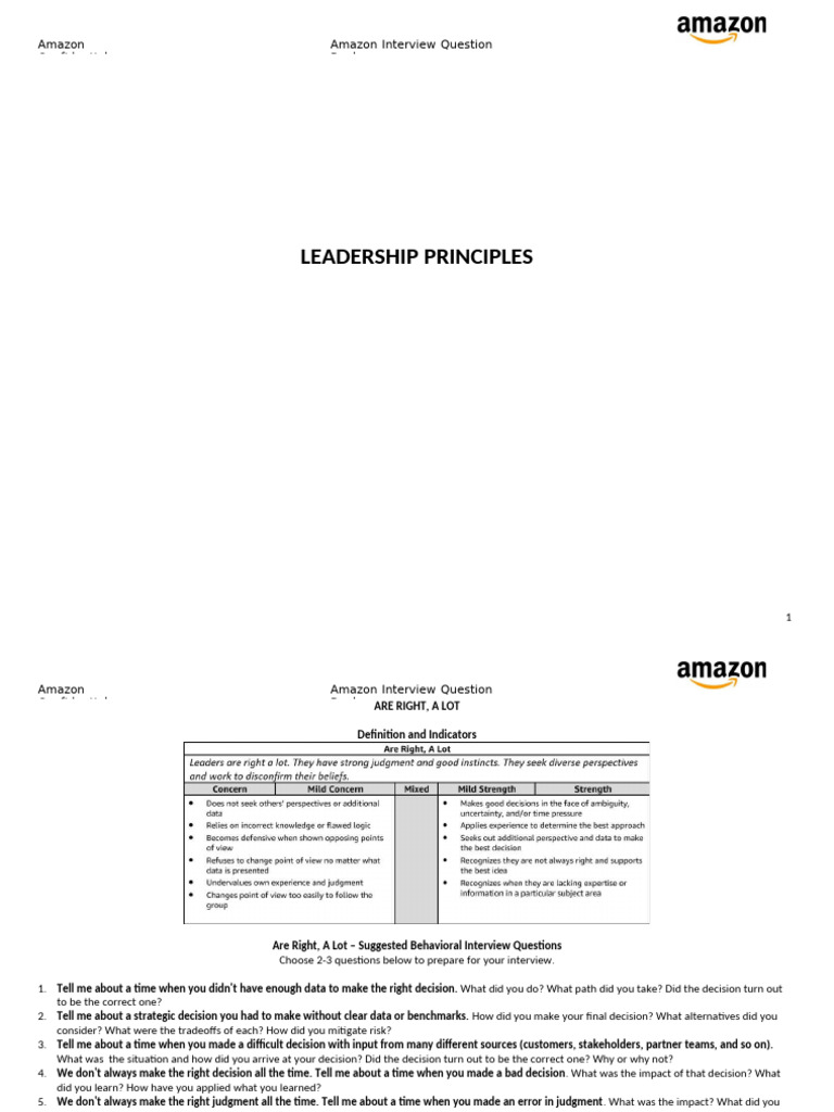 Amazon Interview Prep Guide | PDF | Goal | Employment