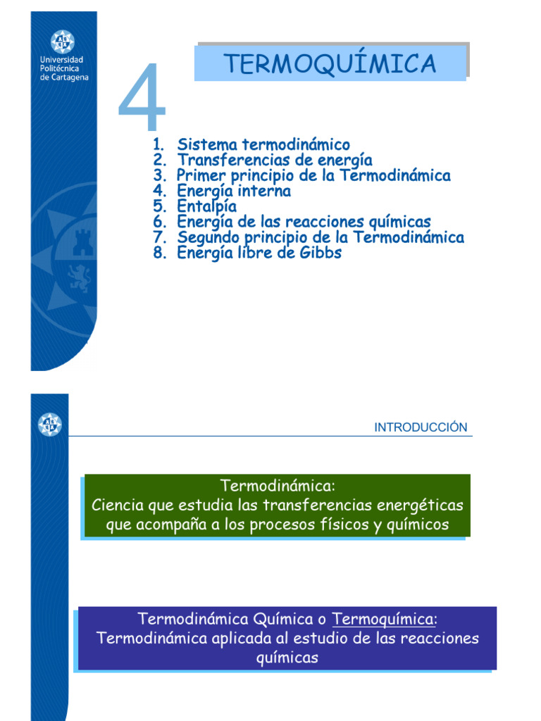 TEMA 4 Termoquimica | PDF | Termodinámica | Entalpía