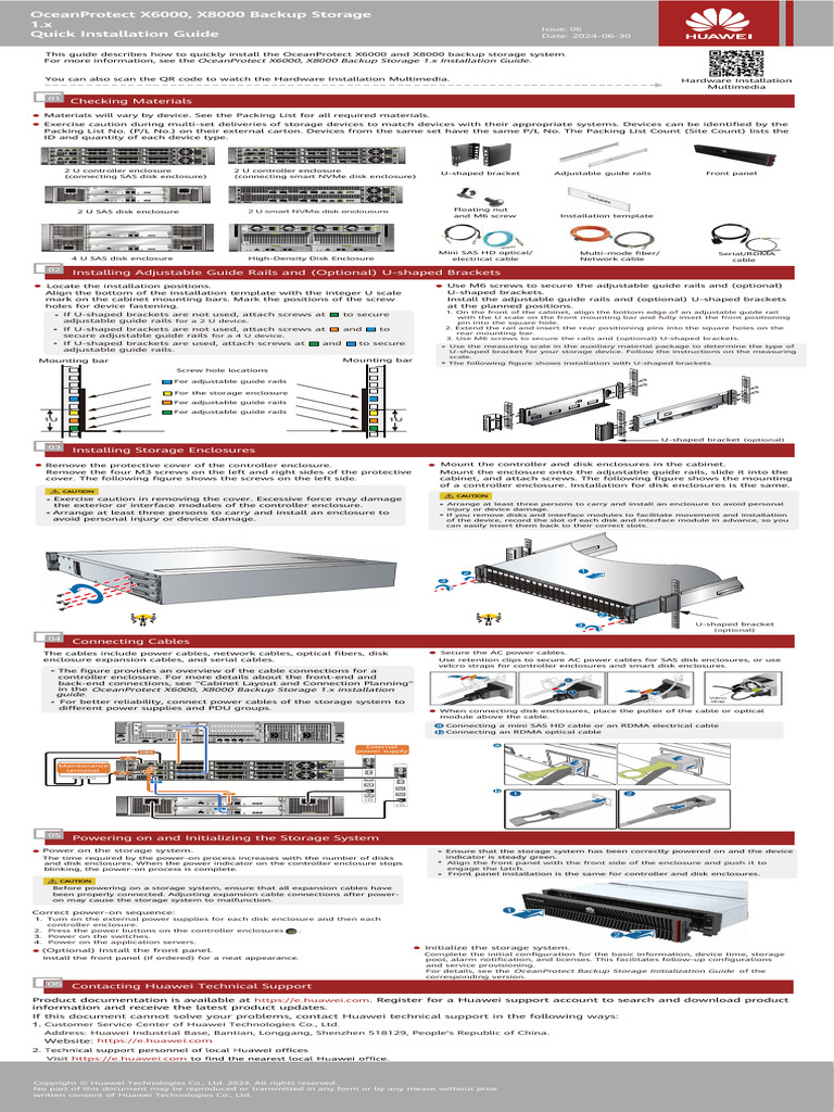 OceanProtect X6000, X8000 Backup Storage 1.x Quick Installation Guide ...