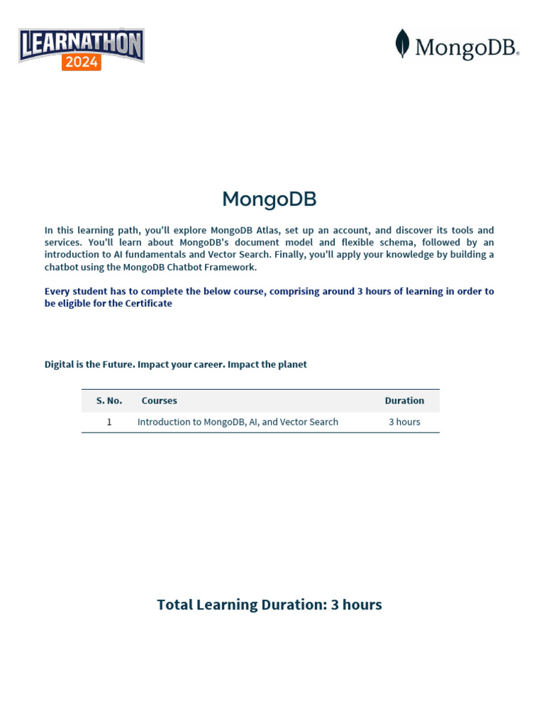 MongoDB Atlas & AI Chatbot Course | PDF