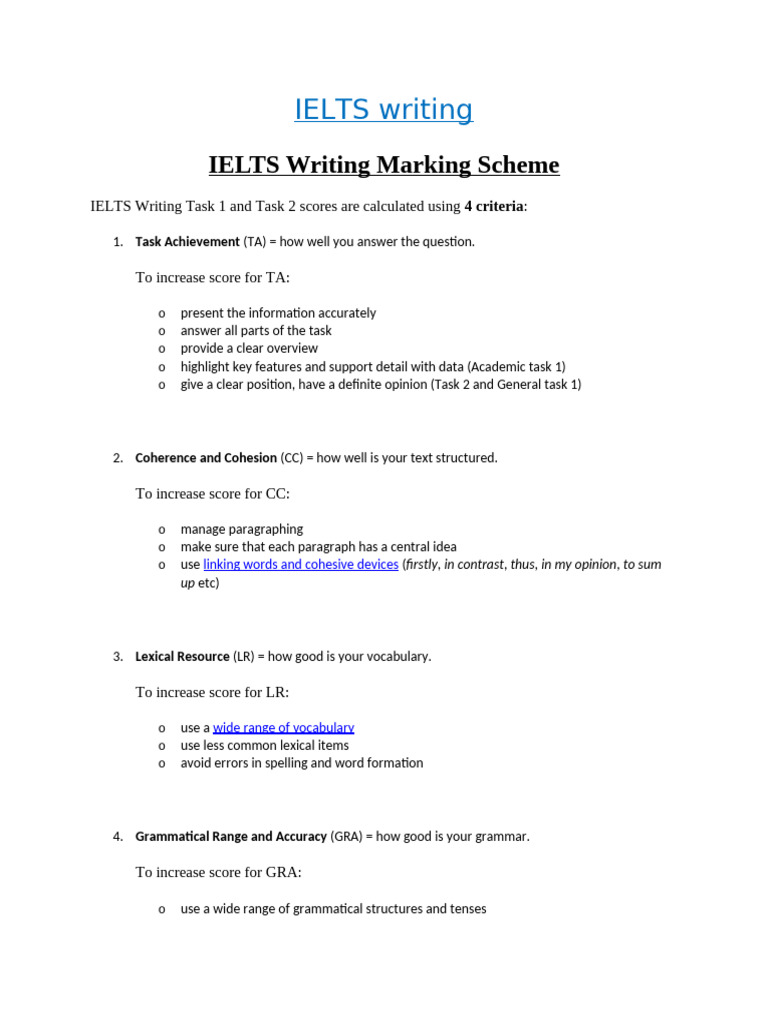 IELTS Writing Task Scoring Guide | PDF | Climate Change