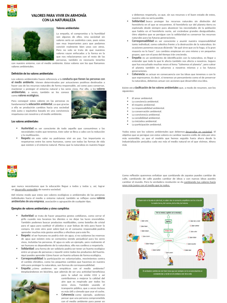 Valores Ambientales para la Armonía | PDF | Entorno natural ...