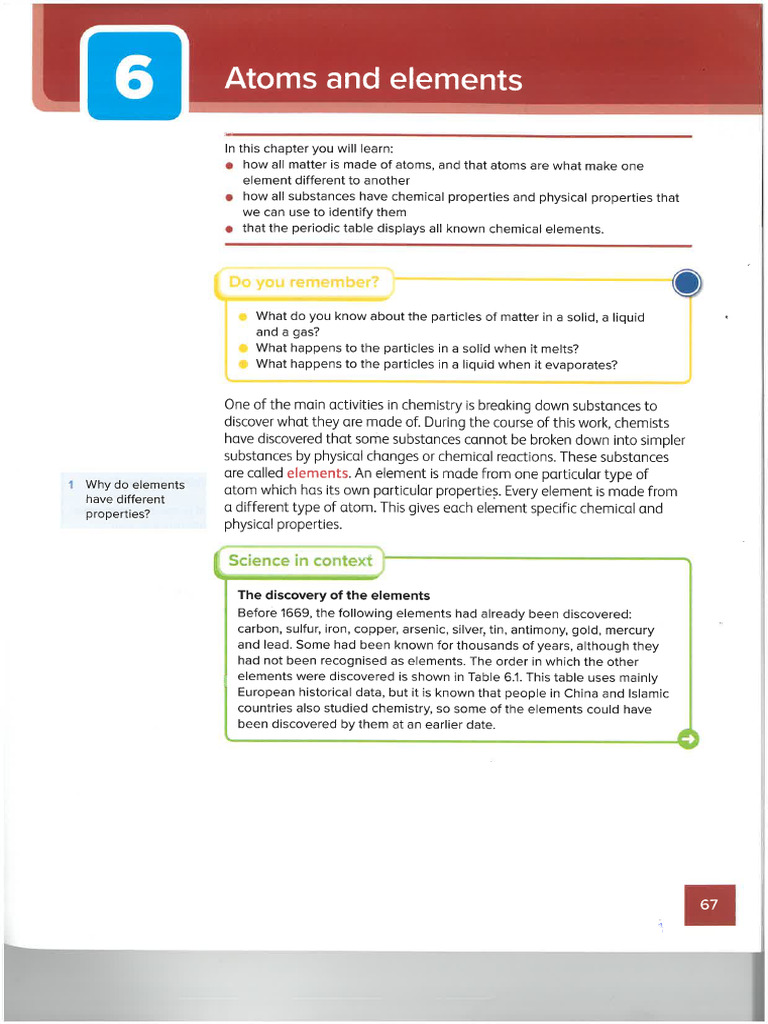 6 - Atoms and Elements | PDF