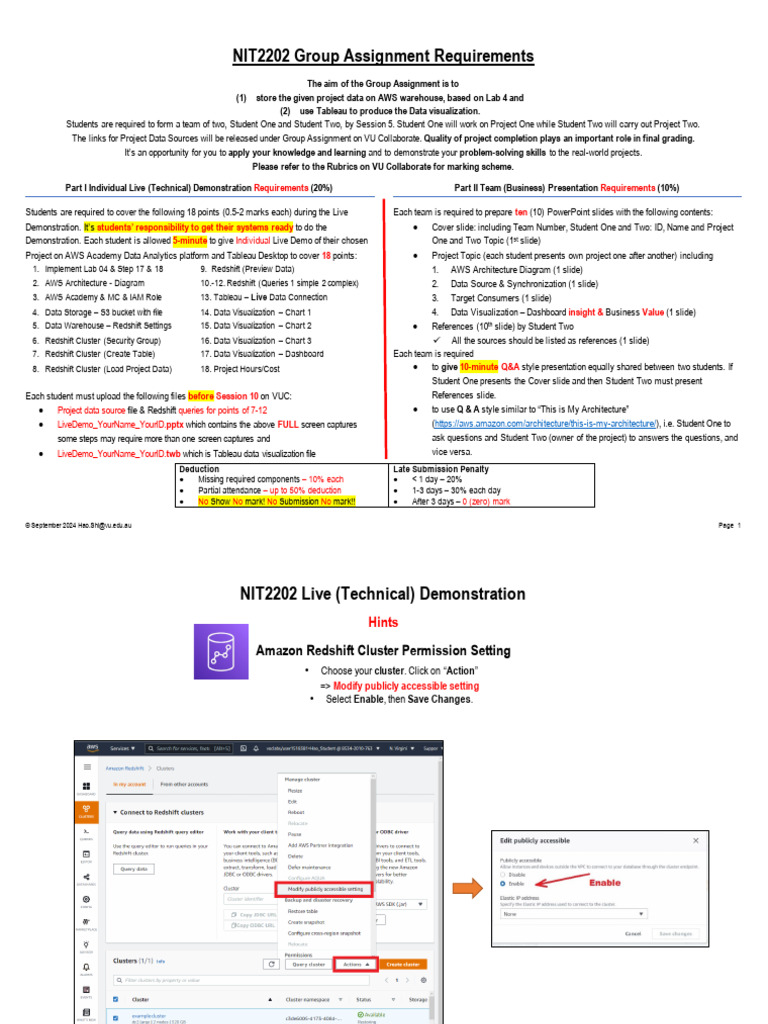 NIT2202 AWS & Tableau Assignment Guide | PDF | Information Science | Information Retrieval