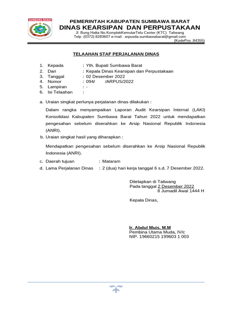 Telaahan Staf.. | PDF