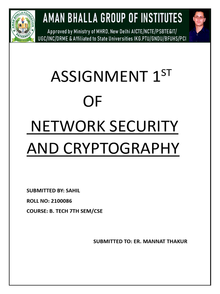 Network Security & Cryptography Assignment | PDF | Computers | Technology & Engineering