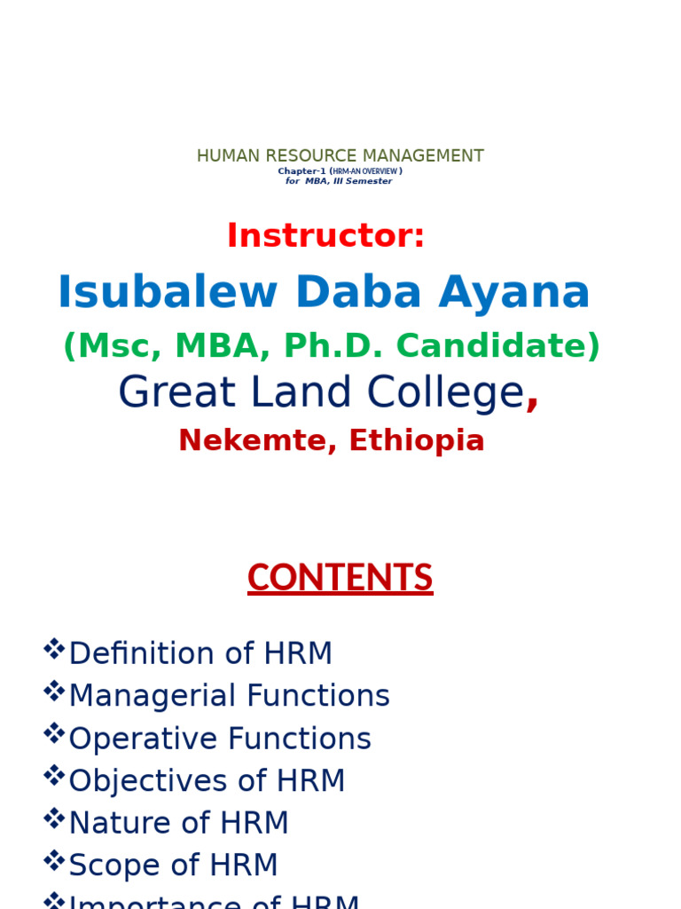 HRM CH 1 | PDF | Human Resource Management | Human Resources