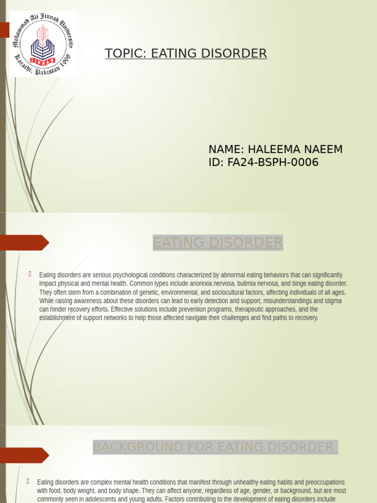 Understanding Eating Disorders: Causes & Solutions | PDF | Eating ...