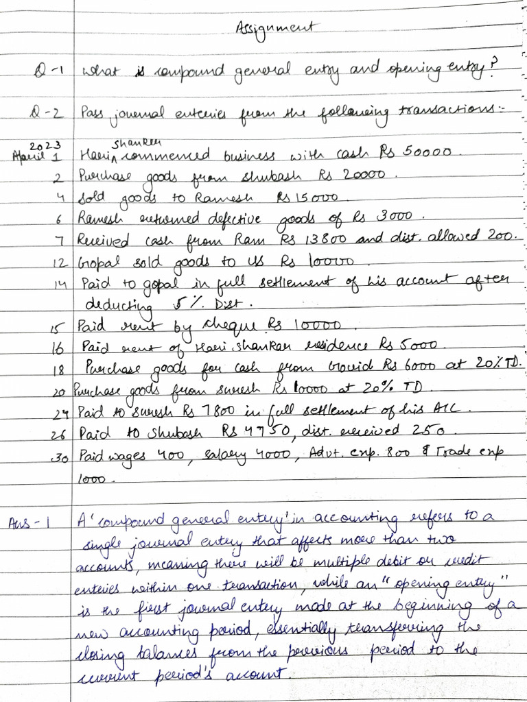 Accounts Assignment - 1 by Abhinav Gupta | PDF