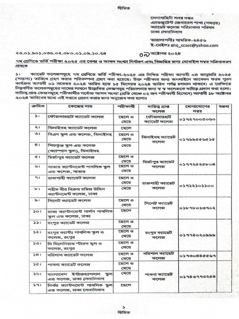 Intake 2025 Advertisment | PDF