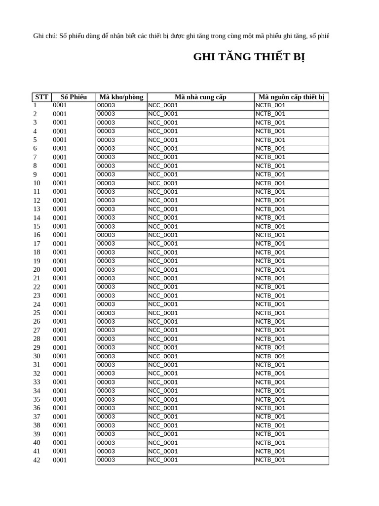 Mau File Import Phieu Ghi Tang | PDF