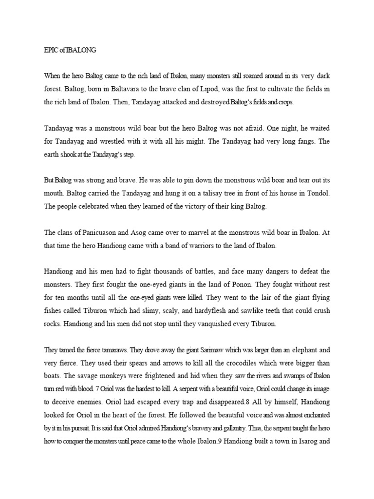 EPIC of IBALONG | PDF | History | Young Adult