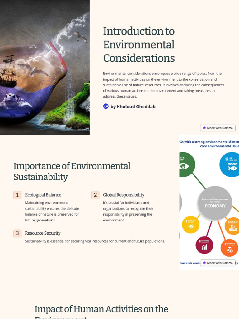 Environmental Sustainability Overview | PDF | Sustainability | Natural ...
