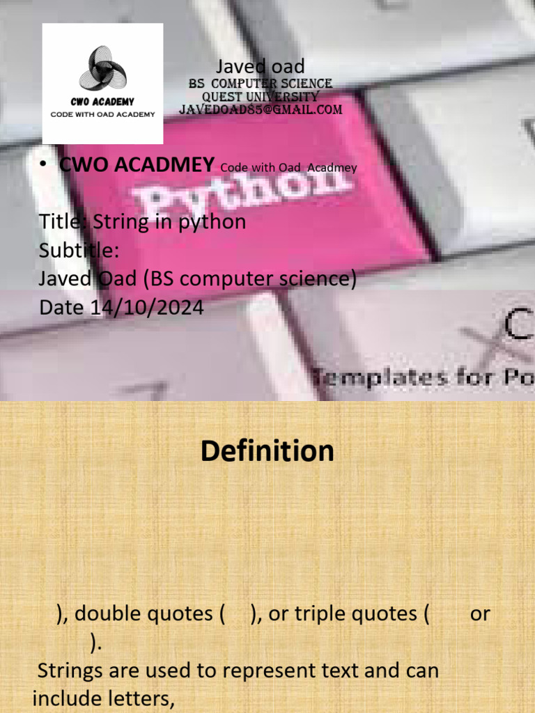 01String in Pythonpdf | PDF | String (Computer Science) | Computing 01String in Pythonpdf | PDF | String (Computer Science) | Computing