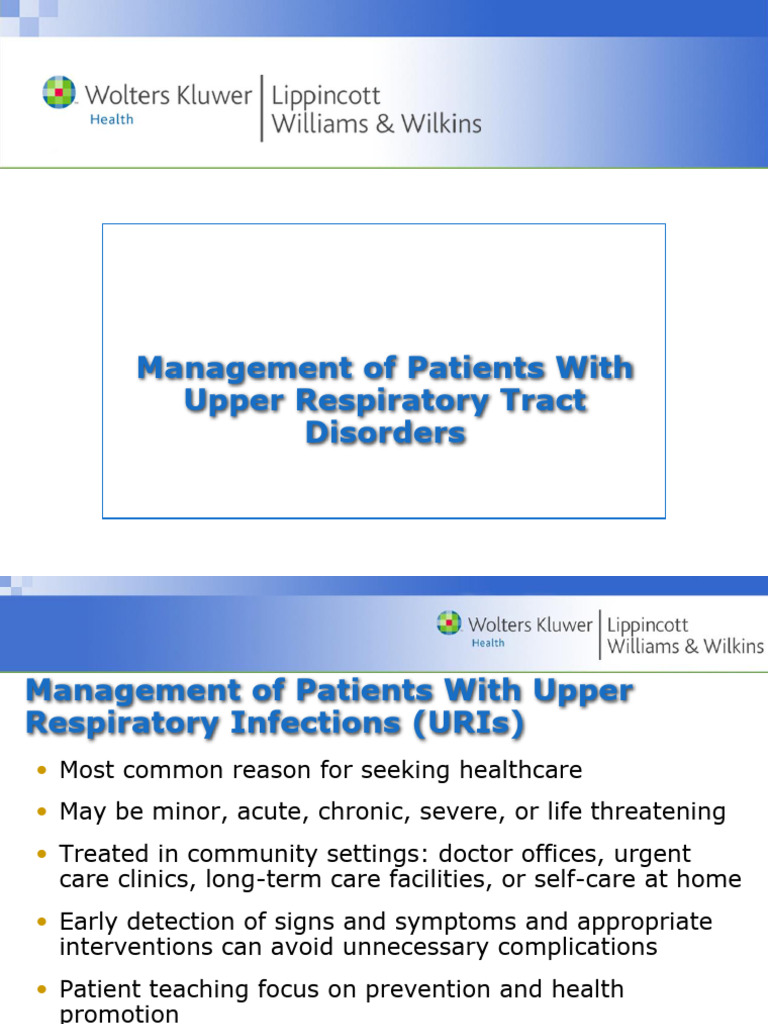 CHAPTER 18 Management of Patients With Upper Respiratory Tract ...