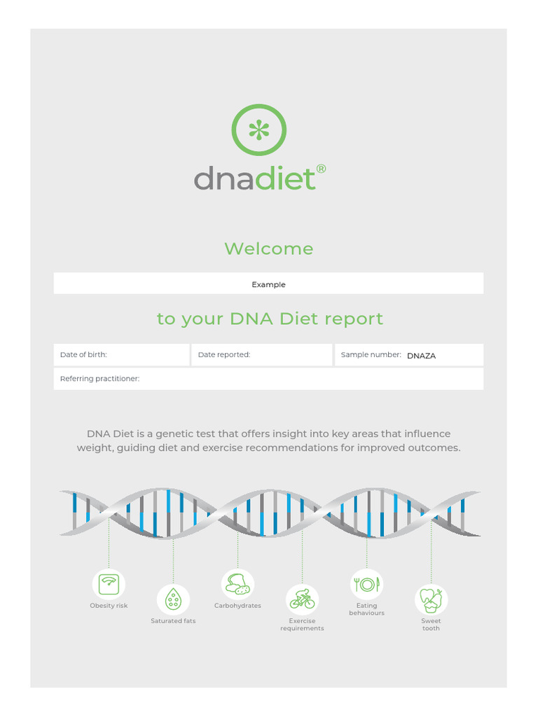 DNA Diet Sample Report 2021 Update 1990 | PDF | Fat | Obesity