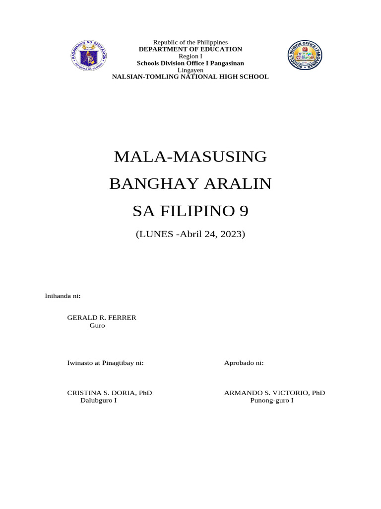 Q4 Week 1 Filipino 9 | PDF