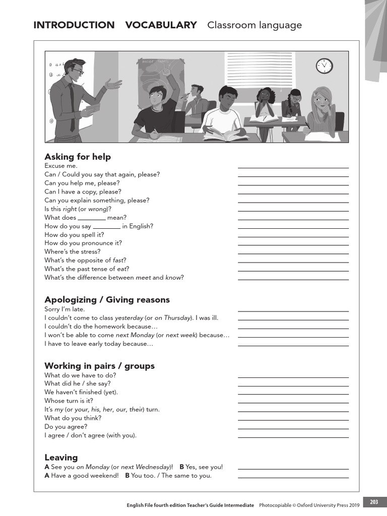 Classroom Language | PDF | Language Arts & Discipline | Wellness