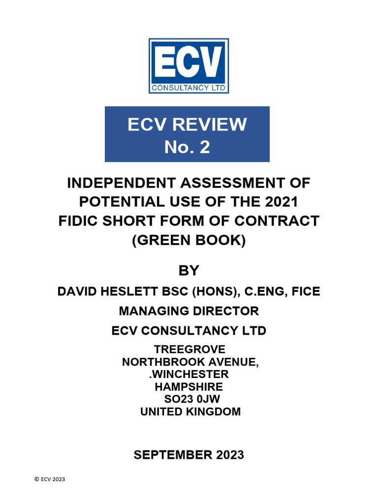 ECV REVIEW 2 - FIDIC 2021 Short Form Contract | PDF | Employment ...