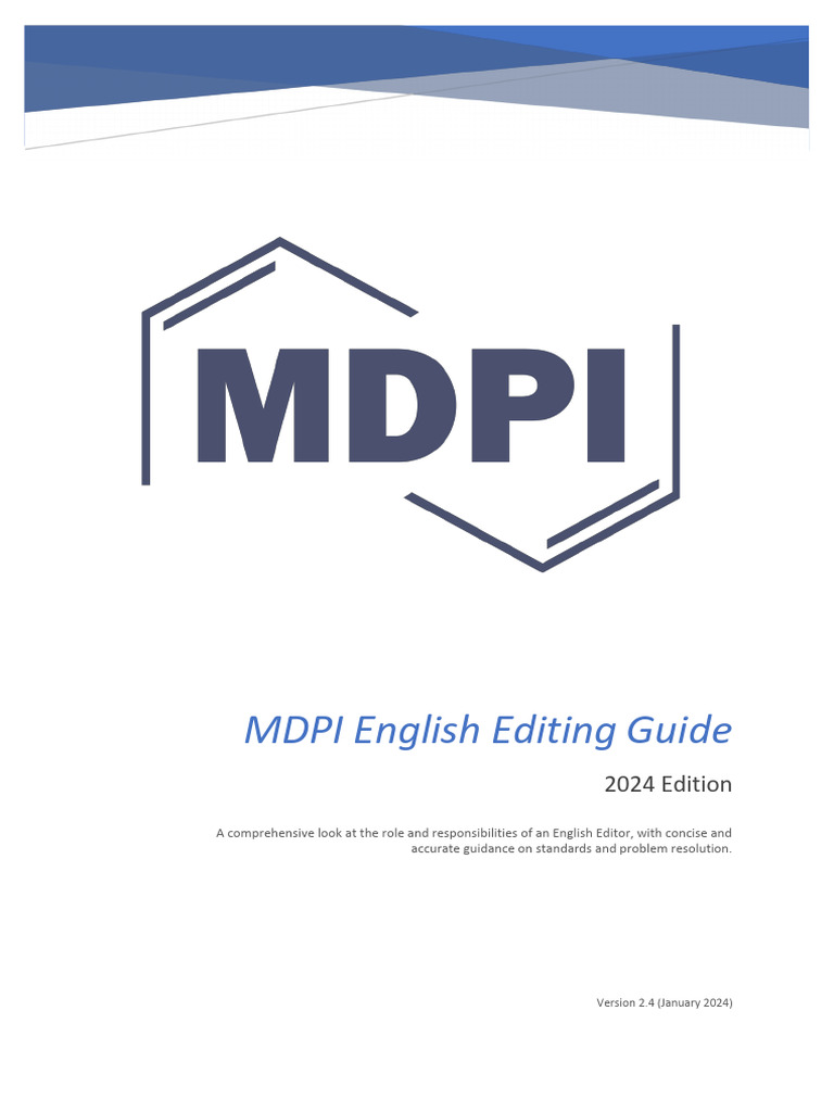 MDPI English Editing Guide 2024 | PDF | Editing | Bracket