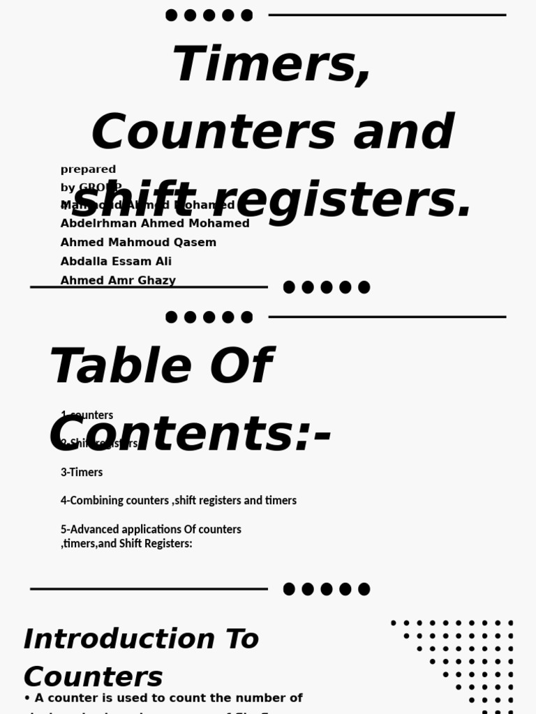 Timers, Counters and Shift Registers. | PDF | Computer Engineering | Electronics