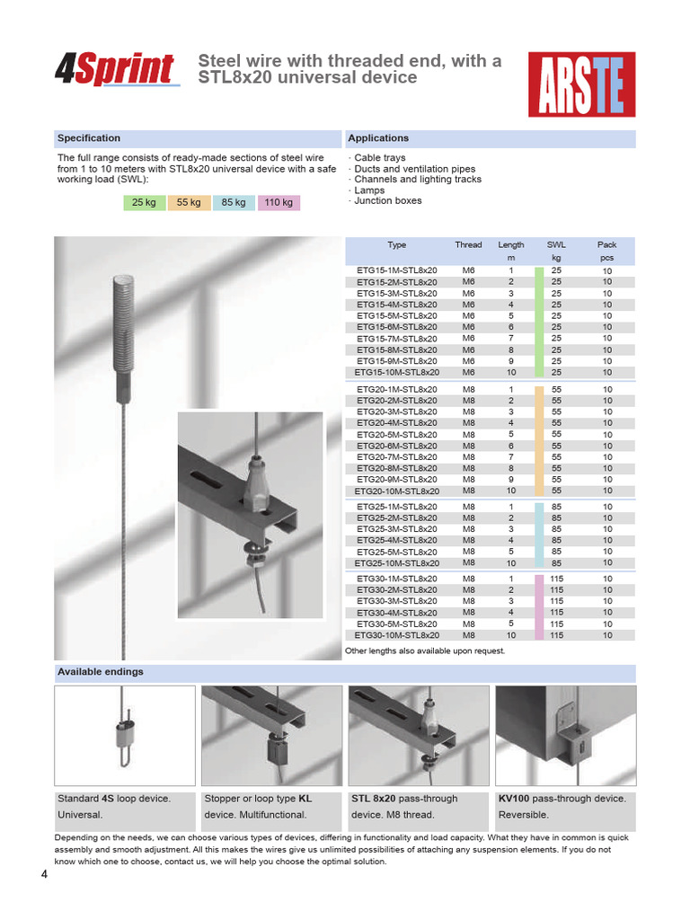 Steel Wire Suspension Systems Guide | PDF | Manufactured Goods | Equipment